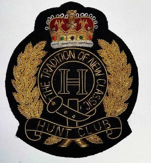 Hunt Club Bullion Crest Hand Embroidered Hunting Club blazer Patches
