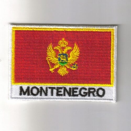 Montenegro embroidered patches - country flag Montenegro patches / iron on badges