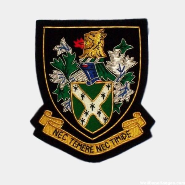 Blazer Badges - Custom Hand Embroidered wire Bullion Crest Patch